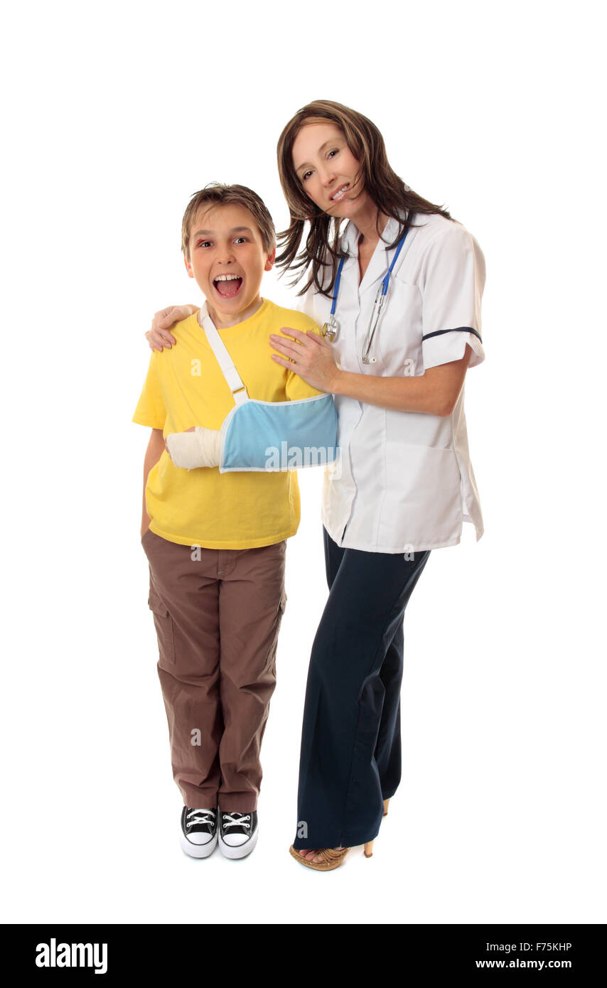 Nurse and happy patient Stock Photo - Alamy