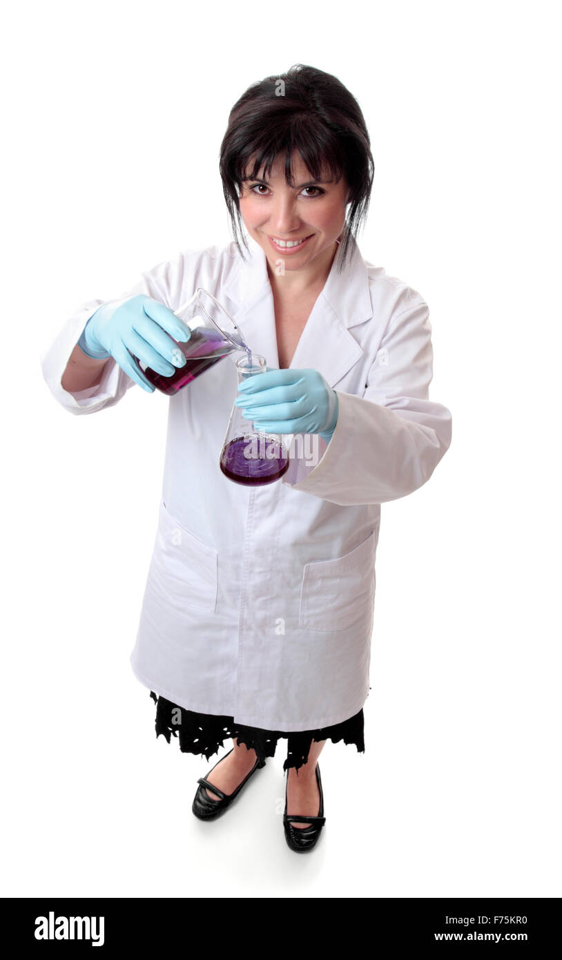 Smiling woman scientist laboratory Cut Out Stock Images & Pictures - Alamy