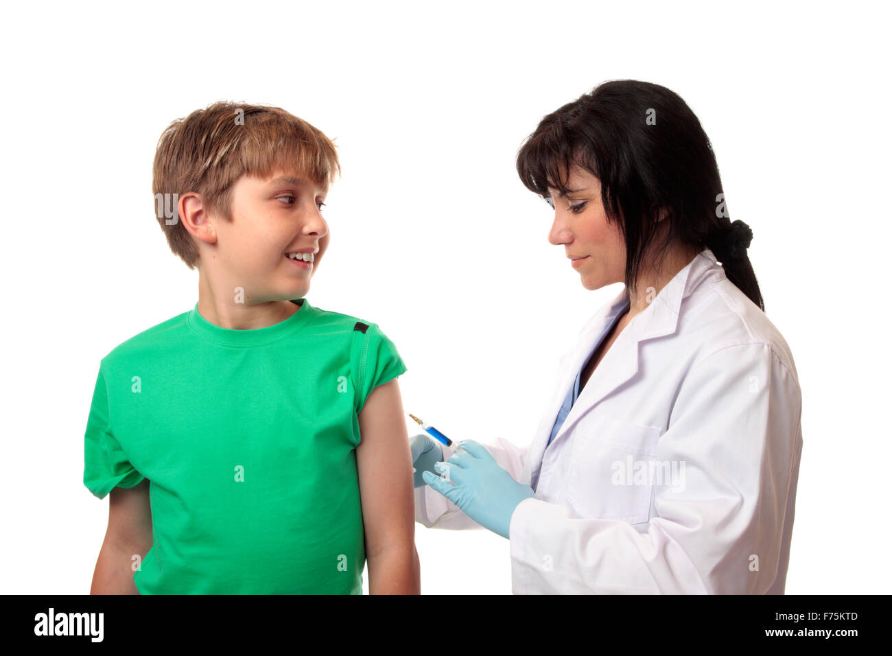 Woman getting vaccine shot by doctor Cut Out Stock Images & Pictures ...