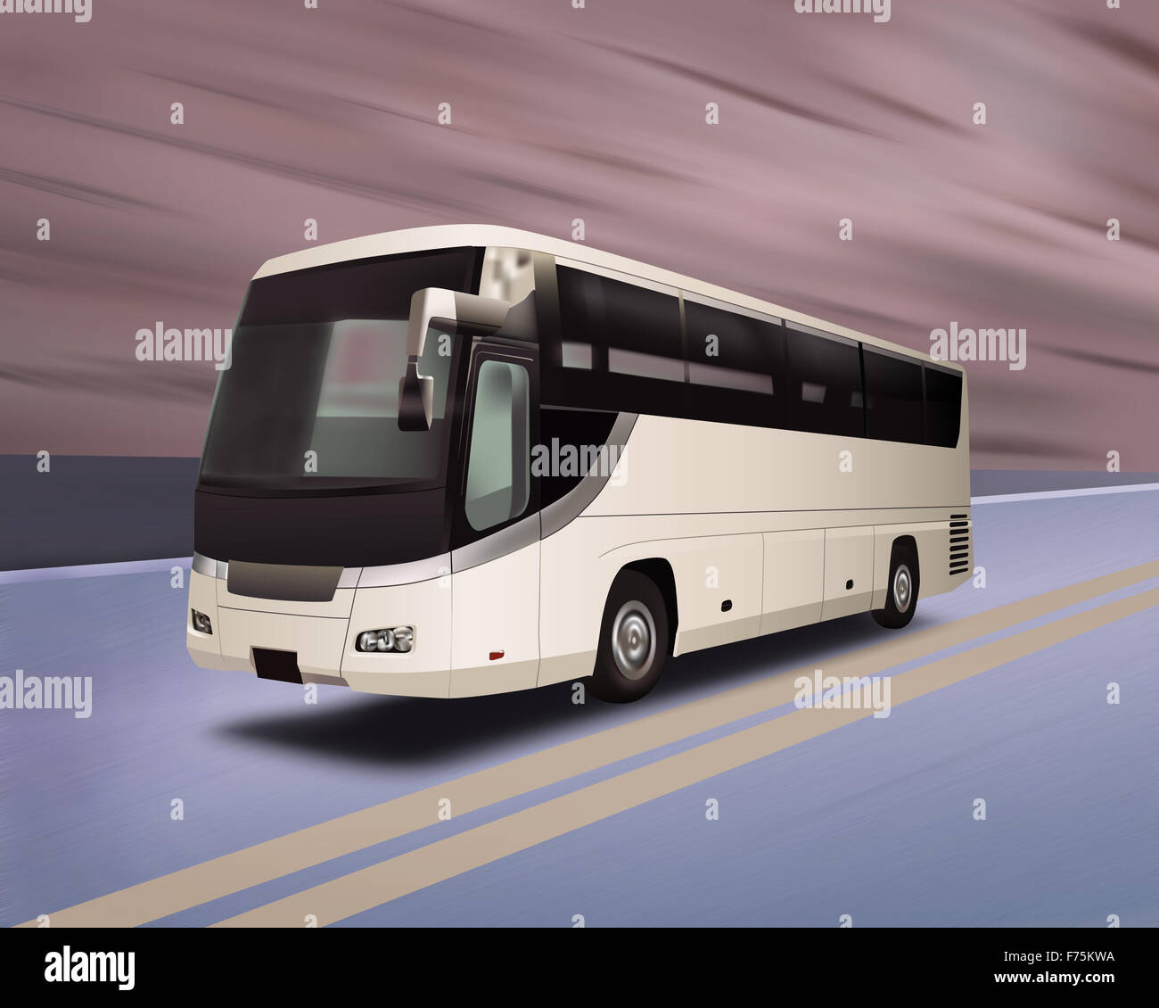 Bus moving on the road hi-res stock photography and images - Alamy