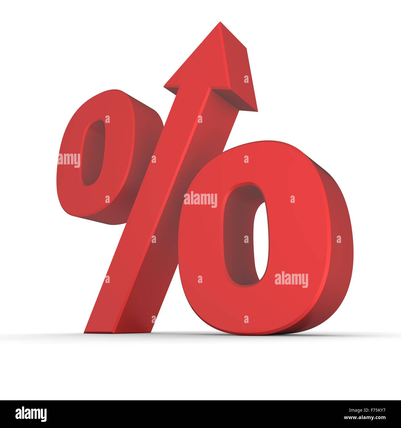 Shiny Red Percentage Up Stock Photo - Alamy