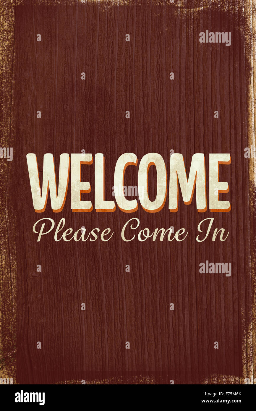 A Vintage welcome sign Stock Photo - Alamy