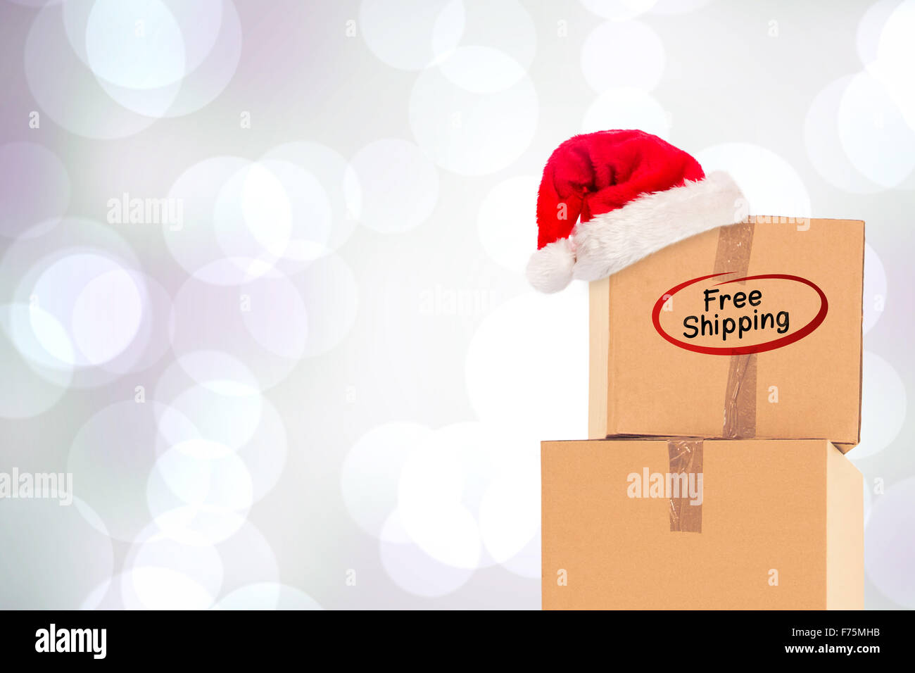 Composite image of stack of brown boxes Stock Photo - Alamy