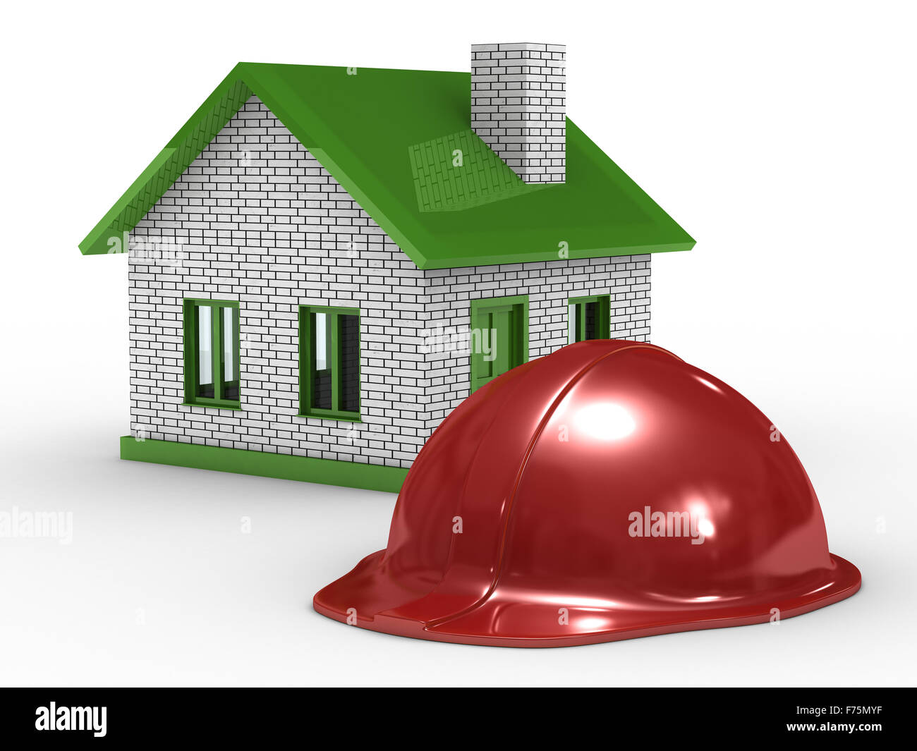 Small house on white background. Isolated 3D image Stock Photo - Alamy