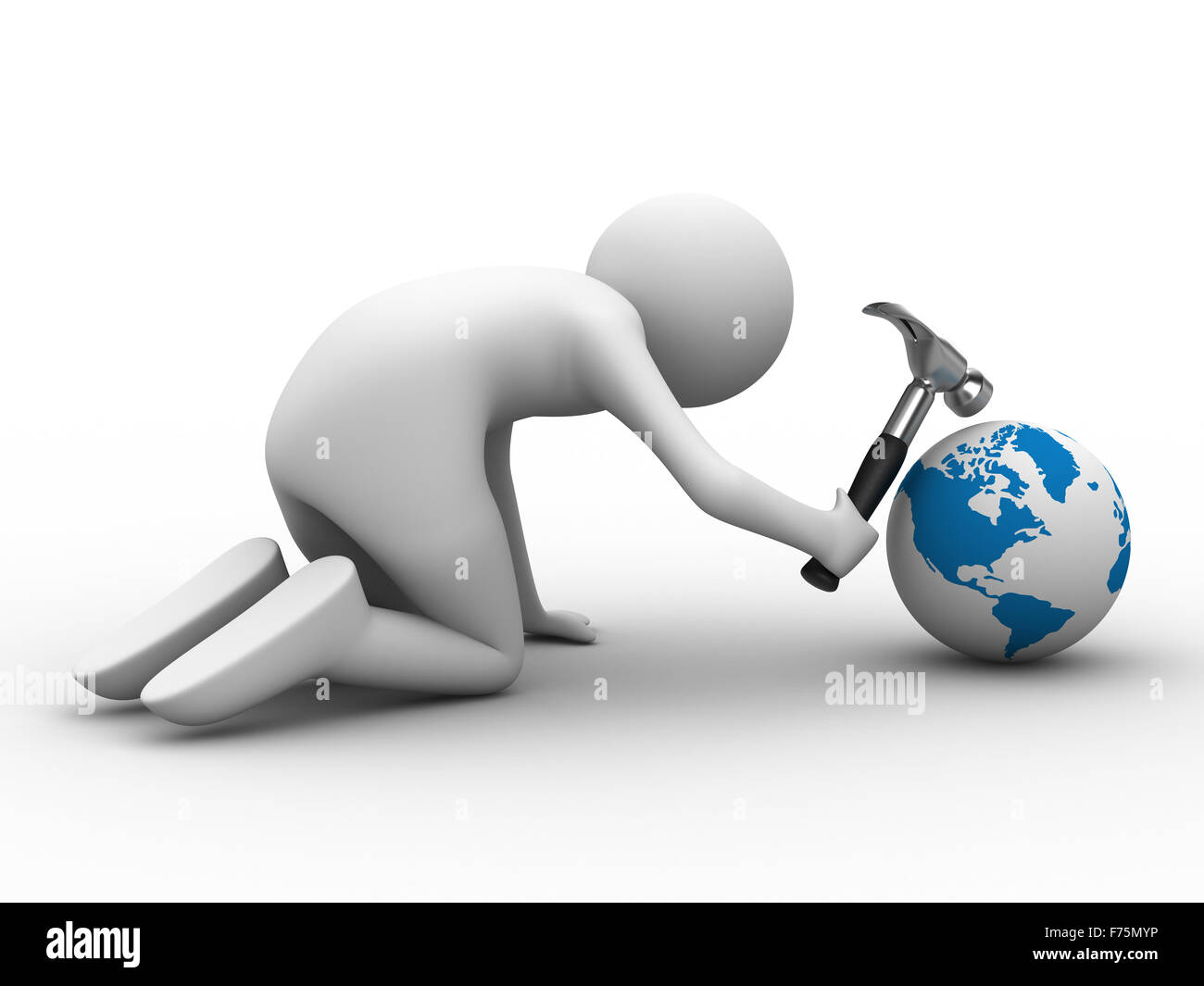 Planet repair on white background. Isolated 3D image Stock Photo - Alamy