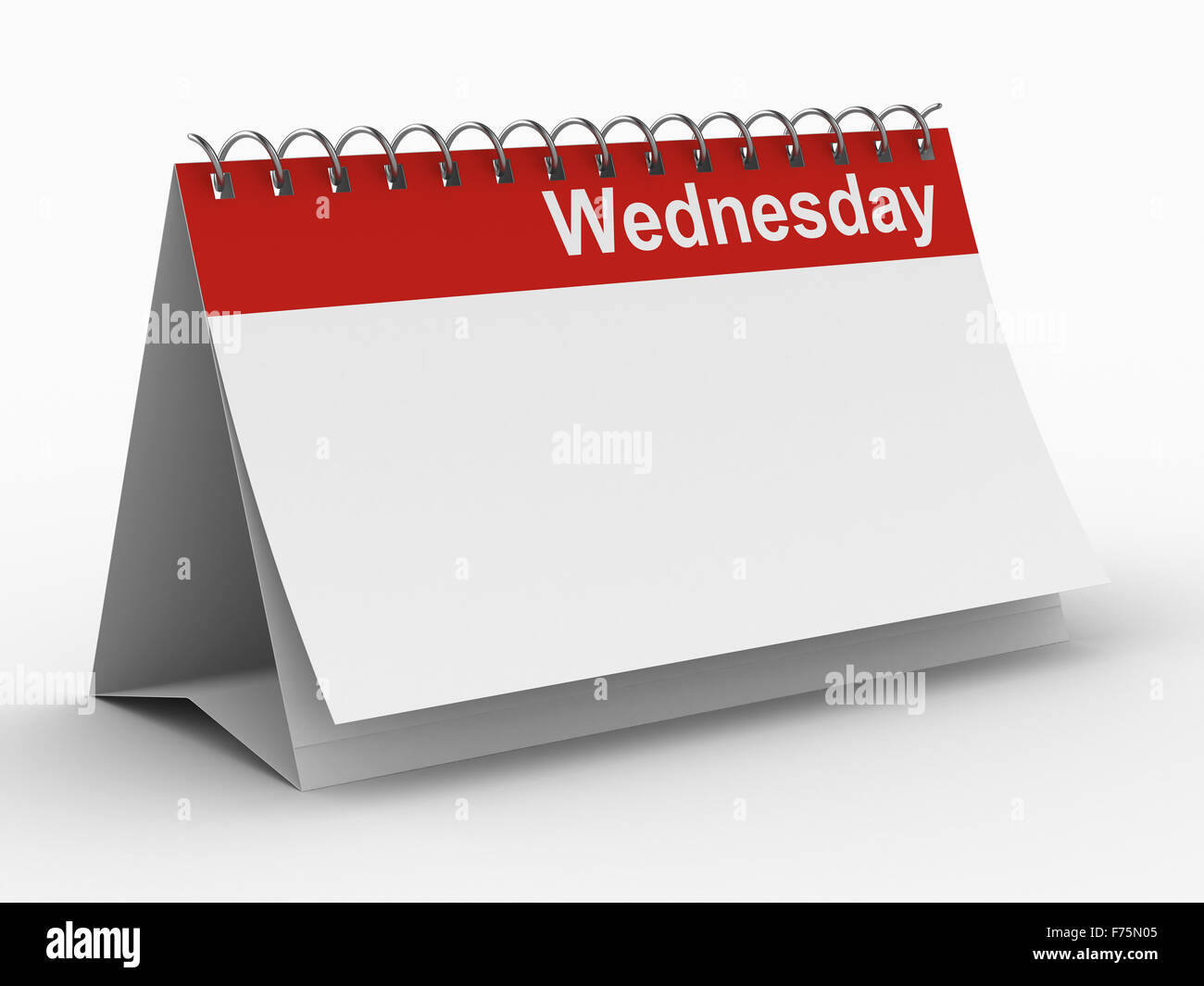 Calendar for wednesday on white background. Isolated 3D image Stock ...