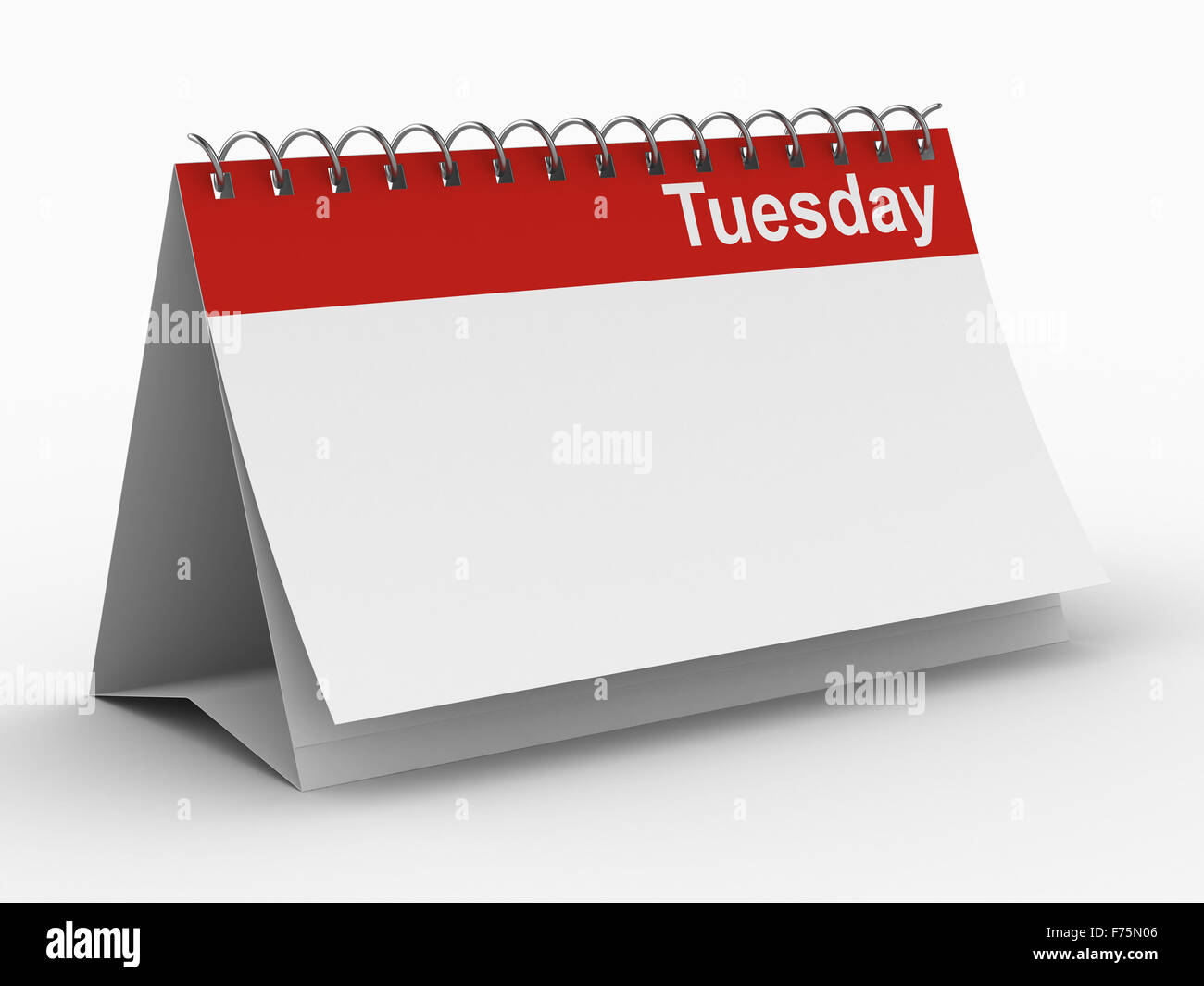 Calendar for tuesday on white background. Isolated 3D image Stock Photo ...