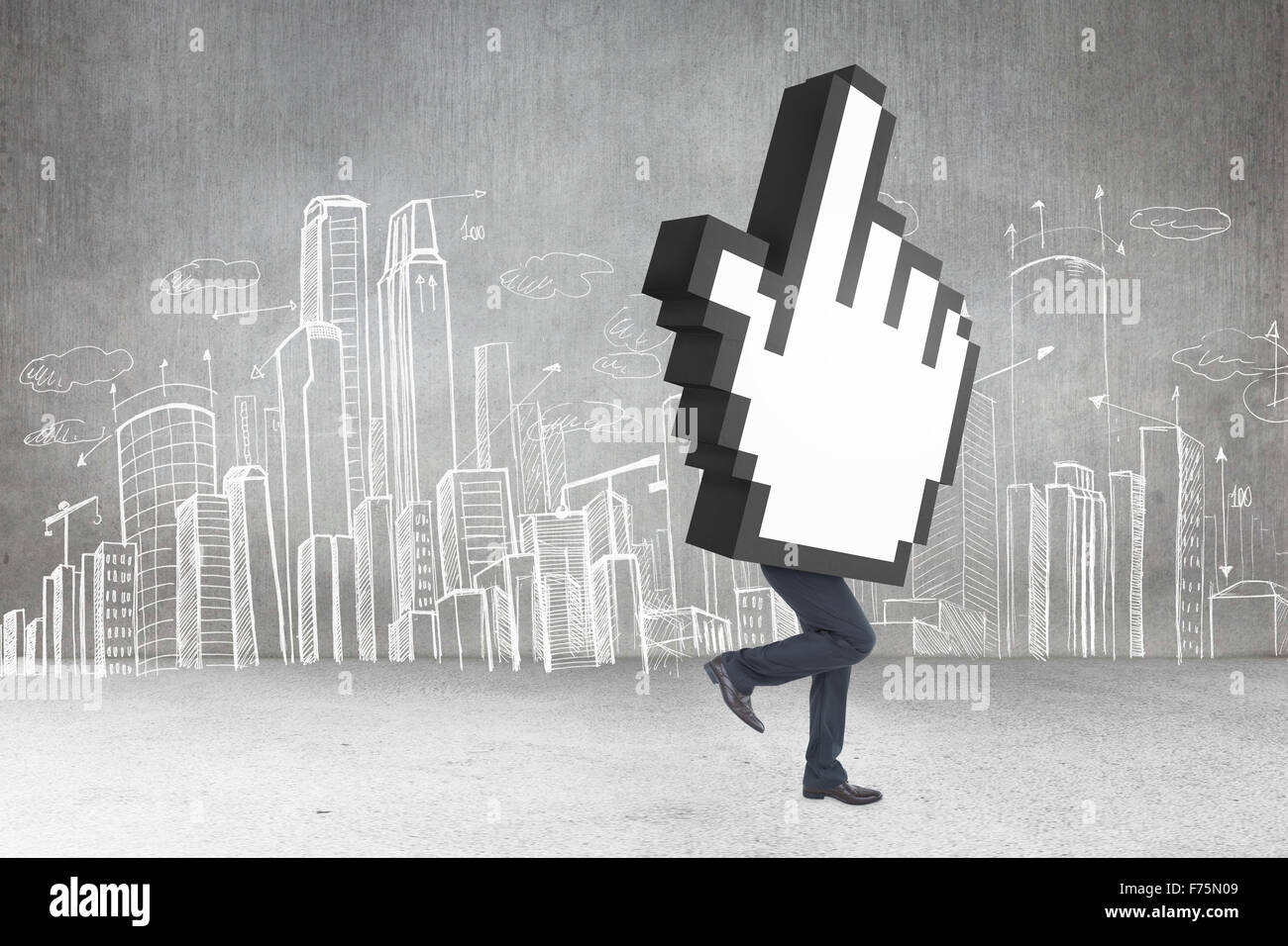 Composite image of cursor with legs Stock Photo - Alamy