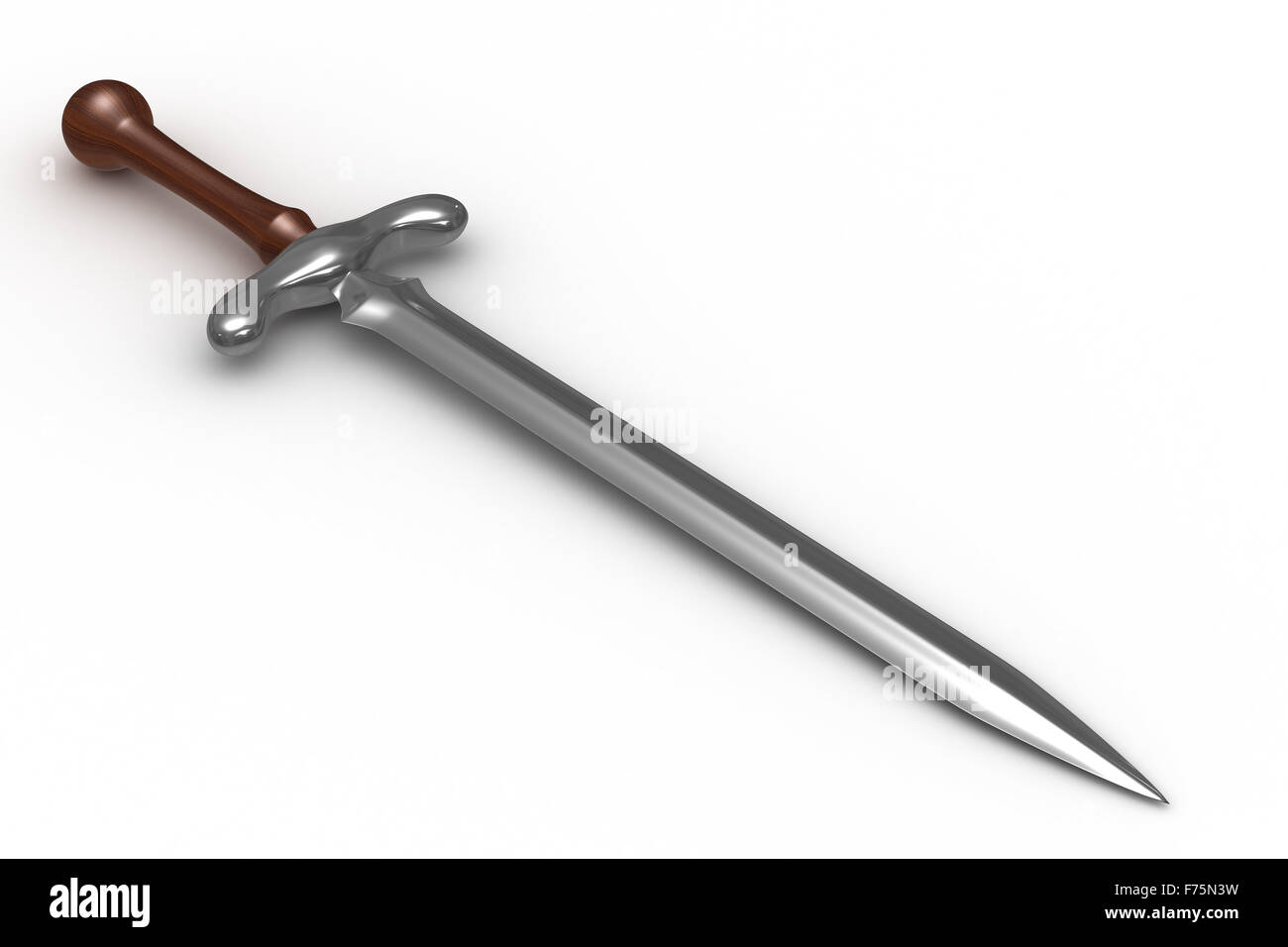 Sword on white background. Isolated 3D image Stock Photo - Alamy