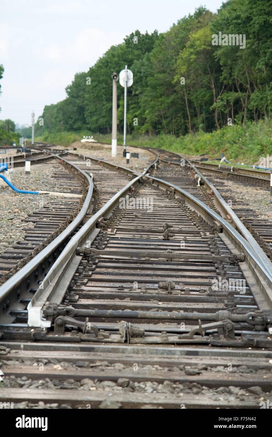 Road crossing railway track hi-res stock photography and images - Alamy
