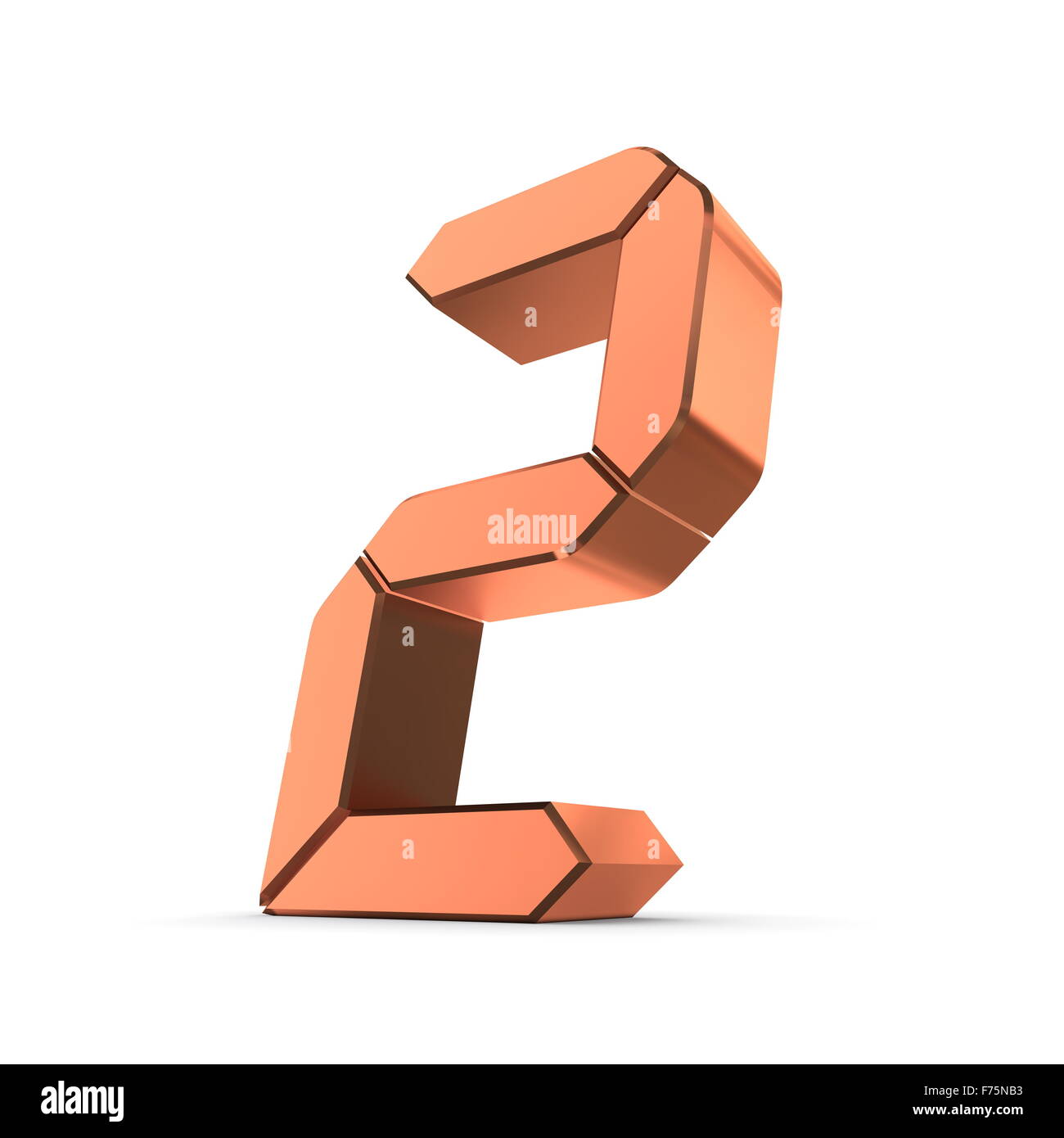 Shiny Number 2 - Bronze LCD look Stock Photo - Alamy