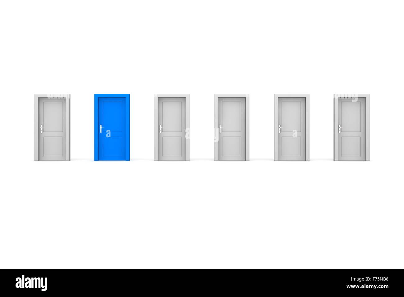 Six Doors, One Blue Stock Photo - Alamy