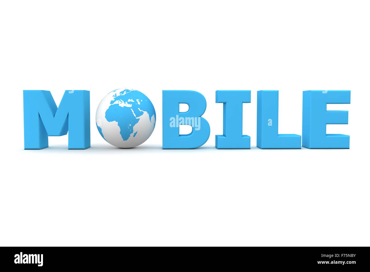 Mobile World Blue Stock Photo - Alamy