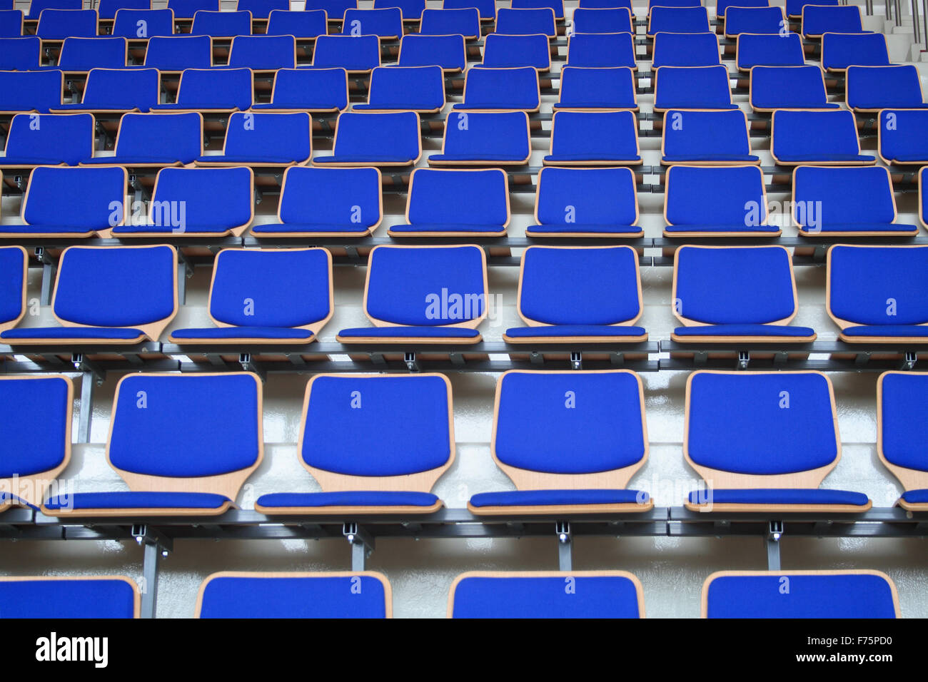 Blue Stadium Bleachers Stock Photo - Alamy
