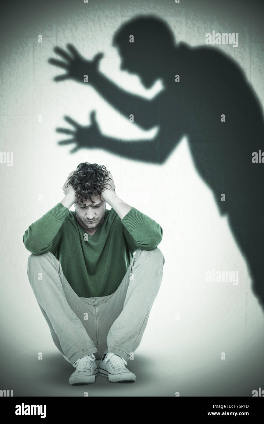 Sad Man Sitting Silhouette