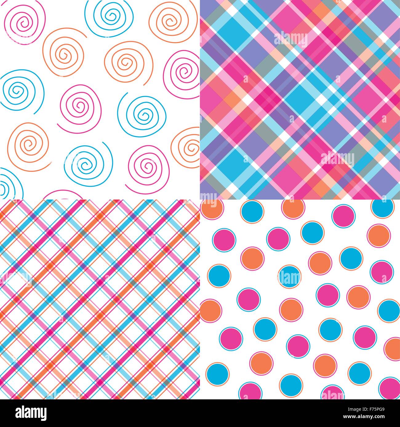 Four Bright Patterns Stock Photo - Alamy