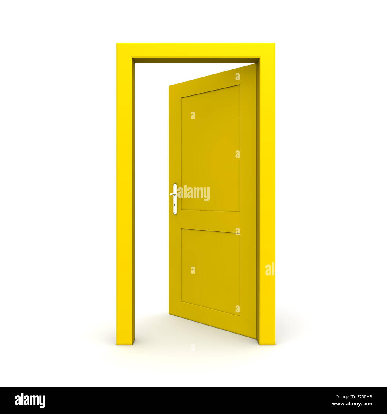 Open Single Yellow Door Stock Photo - Alamy