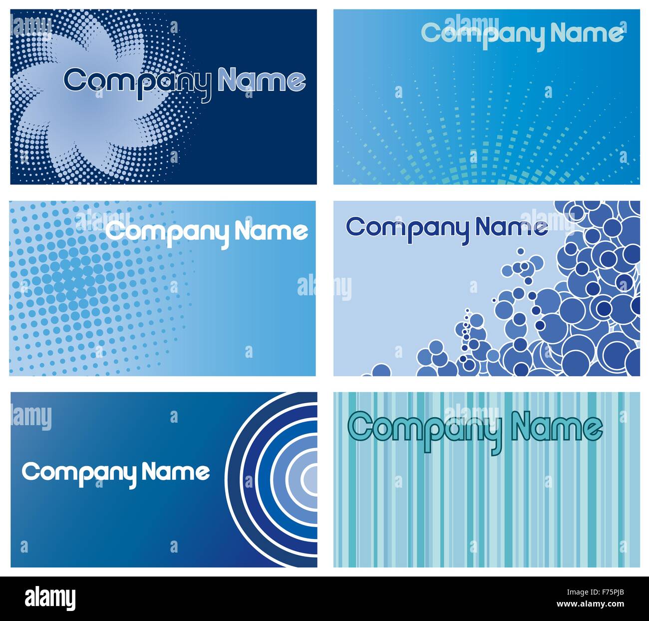 Blue business card designs Stock Photo - Alamy