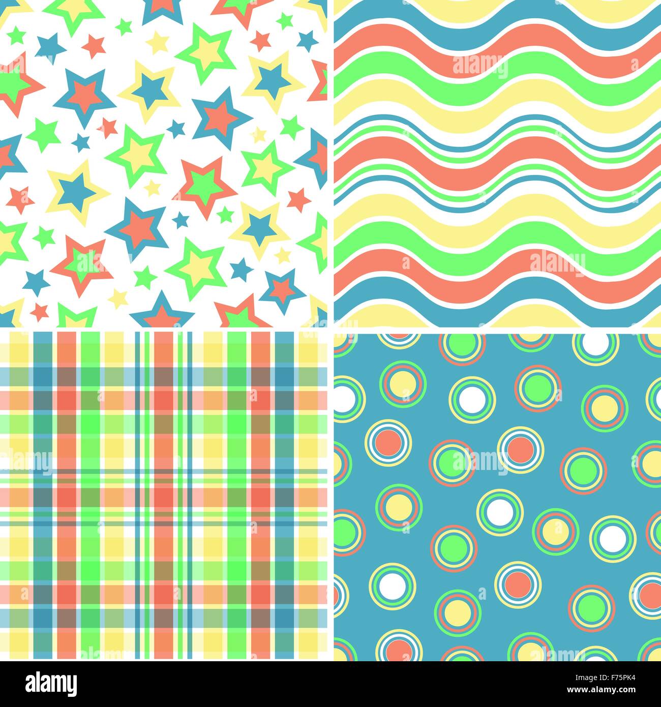 Four Bright Patterns Stock Photo - Alamy
