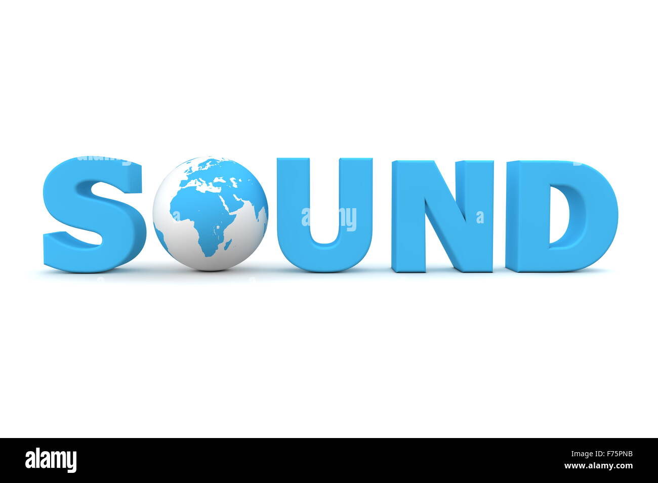 3d illustration text sound Cut Out Stock Images & Pictures - Alamy