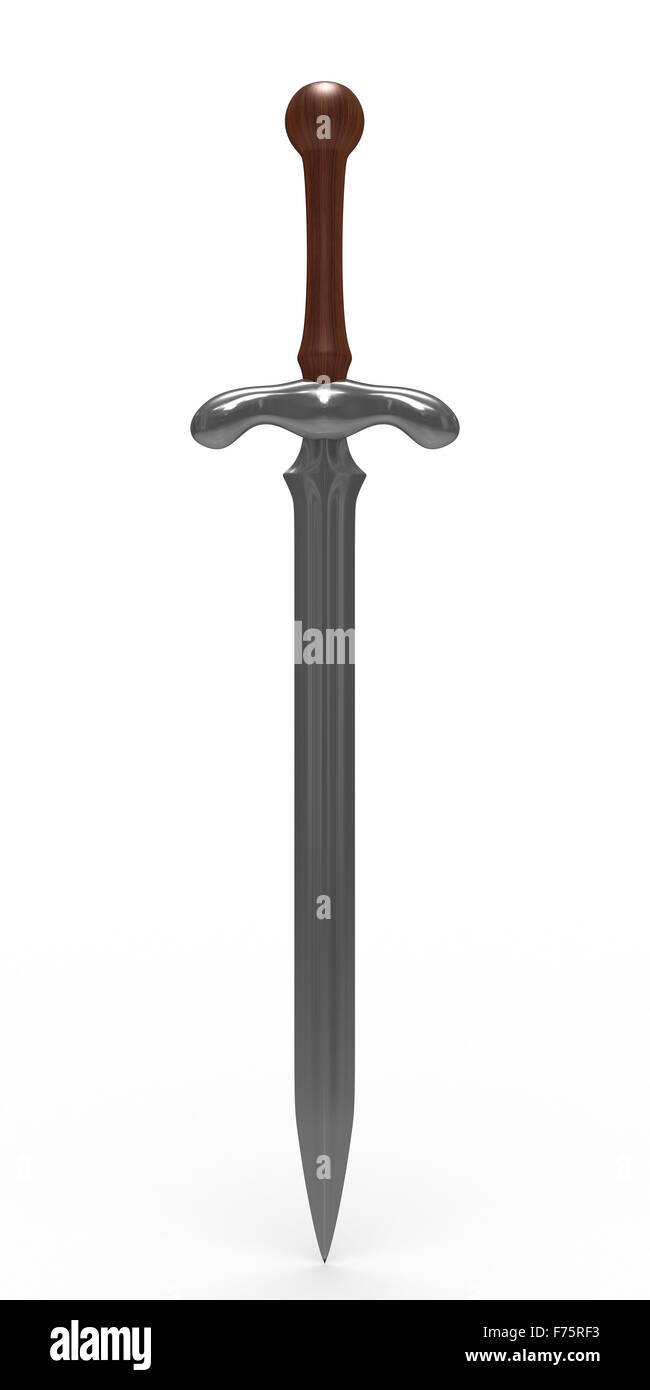 Sword on white background. Isolated 3D image Stock Photo - Alamy