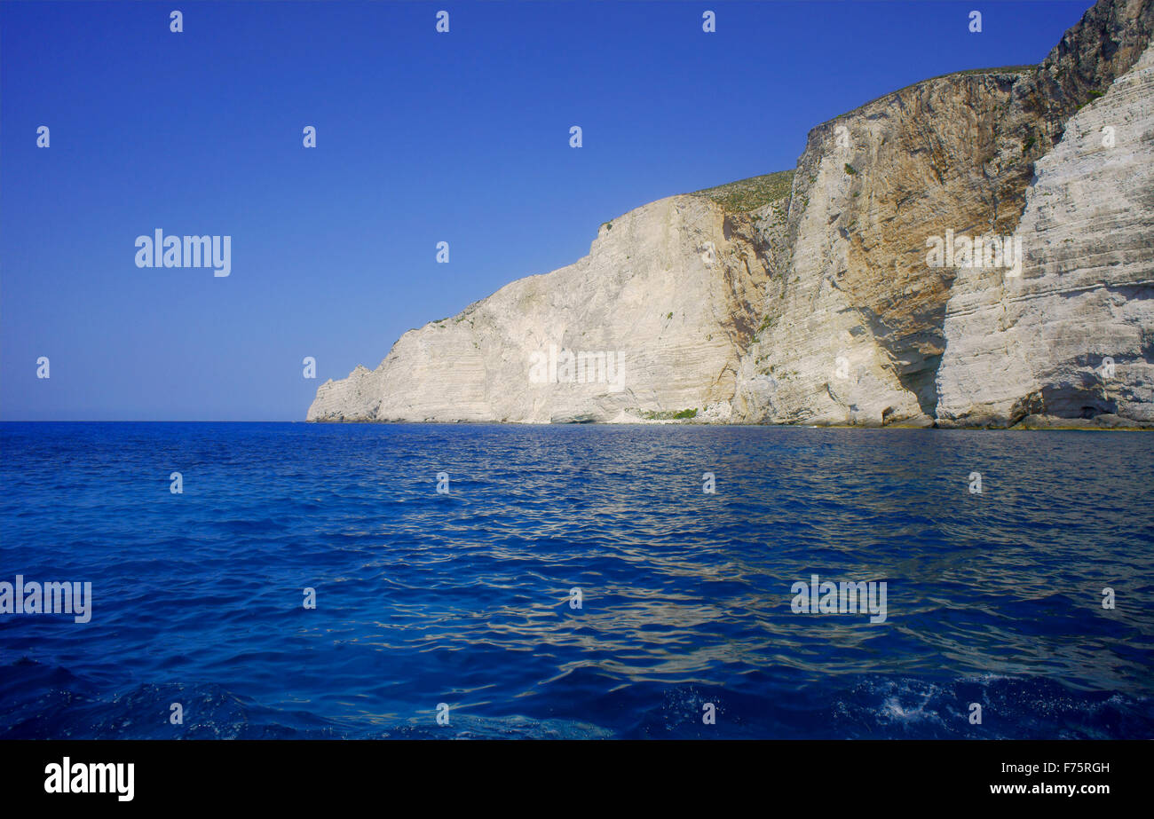 cliff face on Zakynthos island, Greece Stock Photo - Alamy