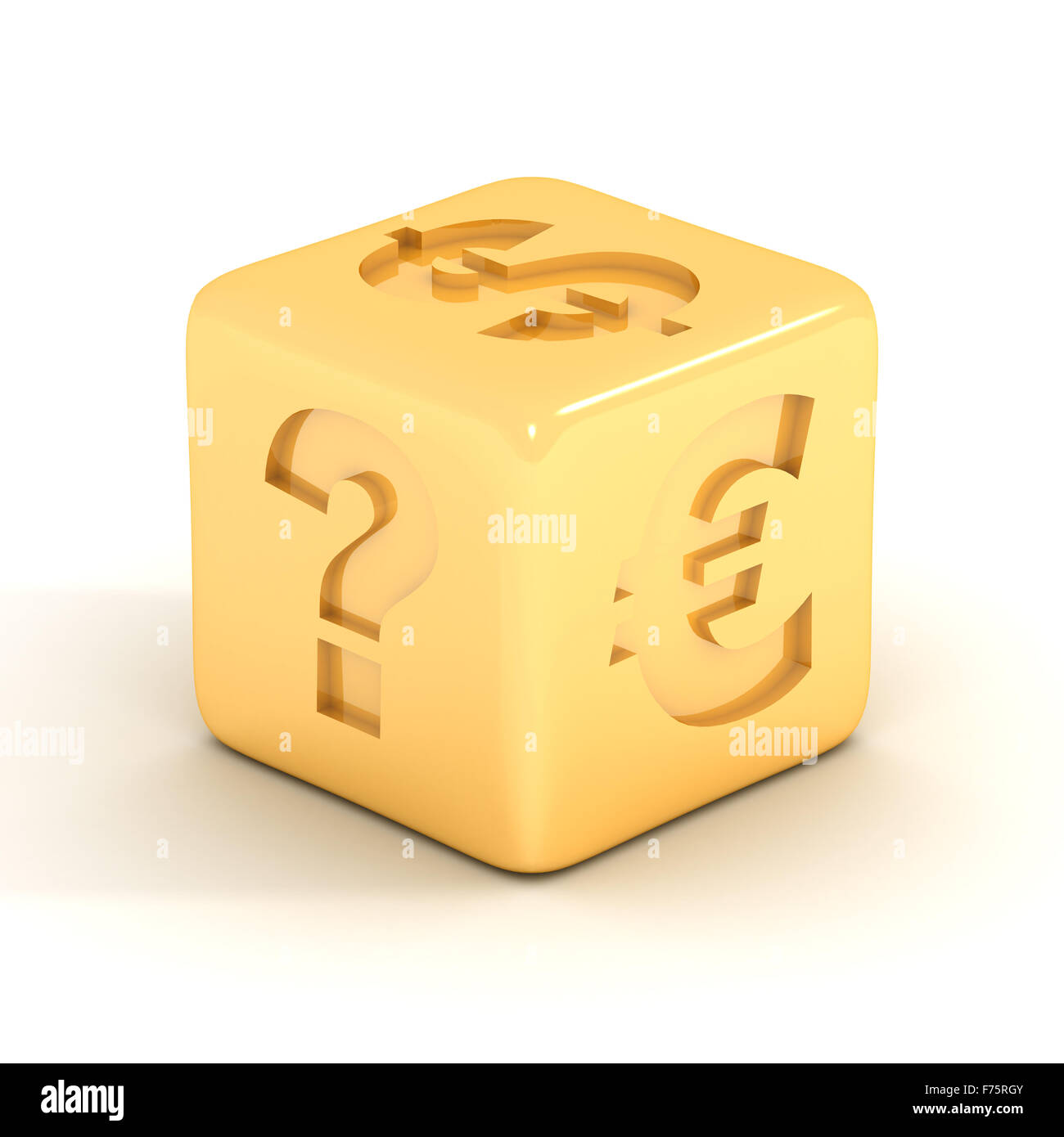 Cube with currency signs. 3D image Stock Photo - Alamy