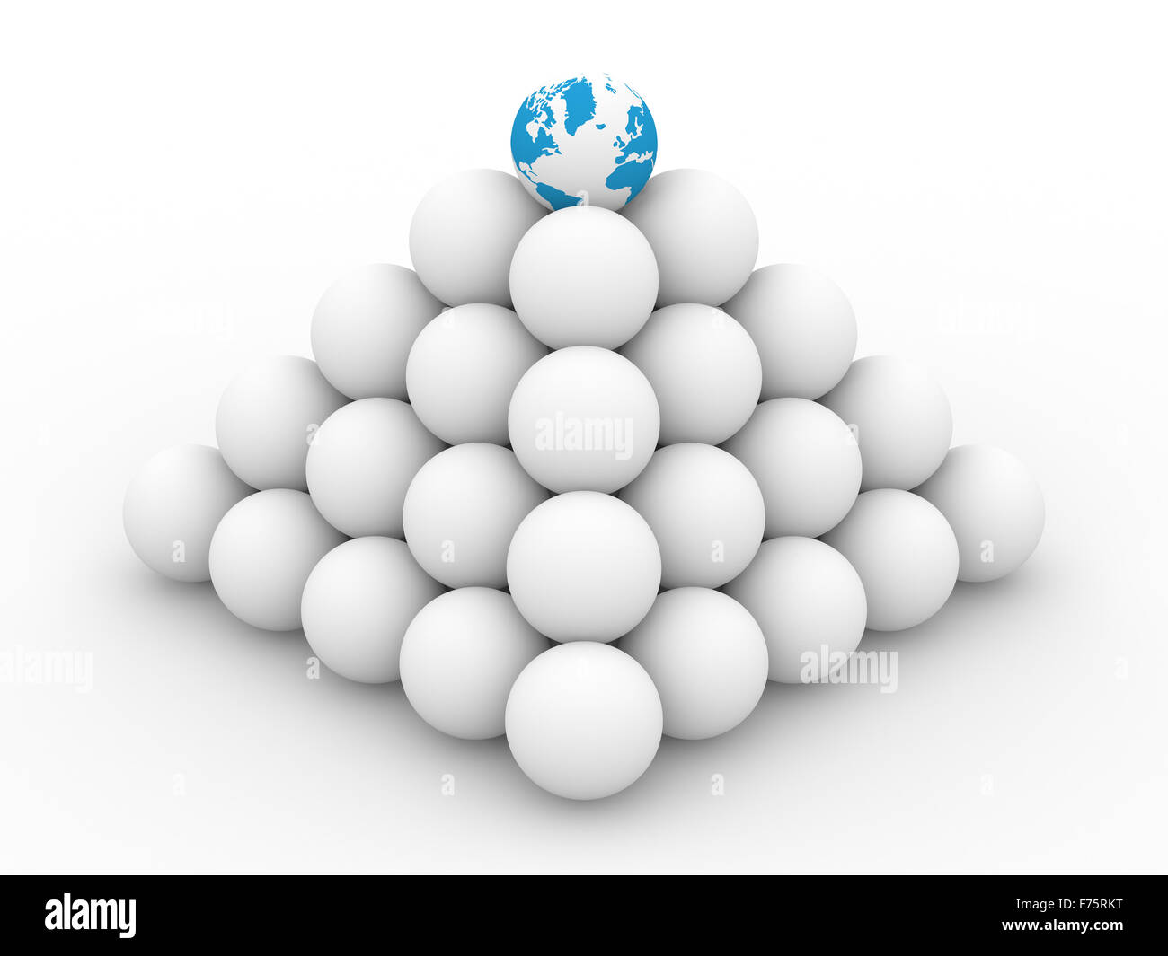 Pyramid from spheres on white background. 3D image Stock Photo - Alamy