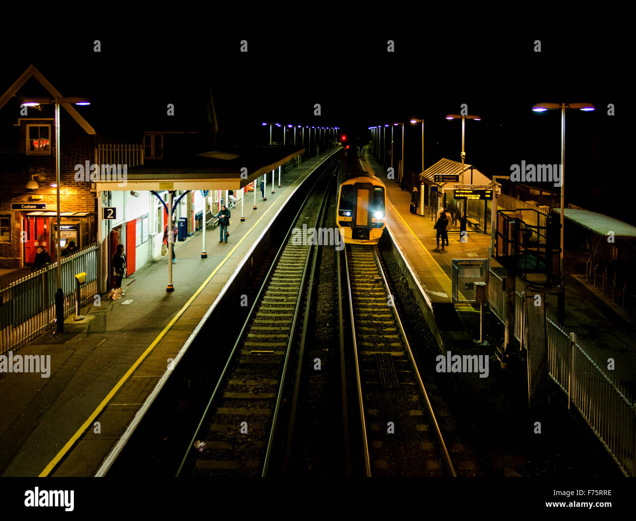 Cosham Train station at night, Portsmouth, Hampshire, England Stock ...