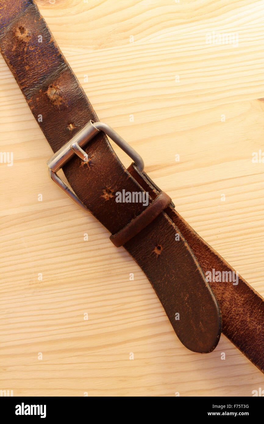 Old leather belt buckle hi-res stock photography and images - Alamy