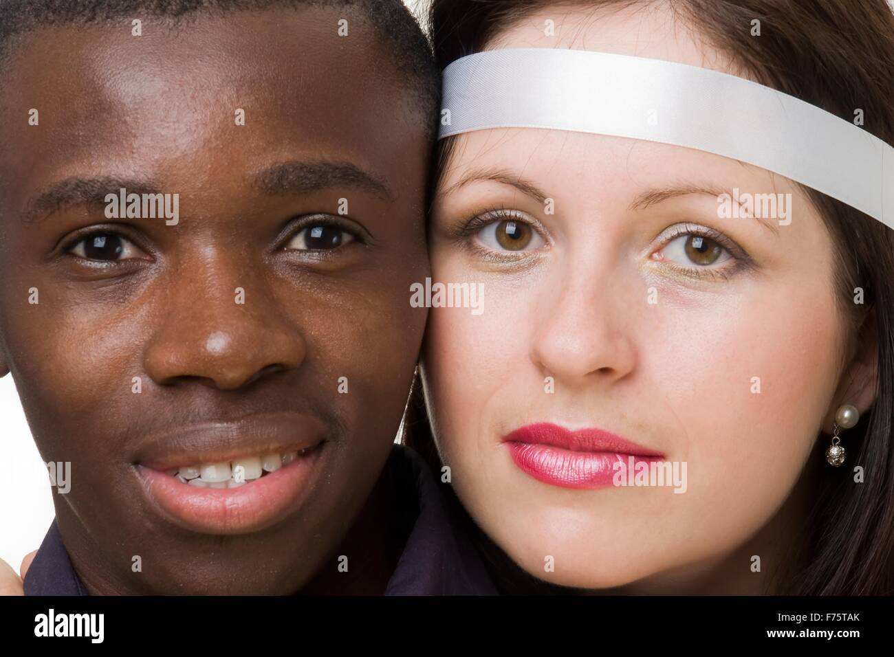 Two faces close up Stock Photo - Alamy