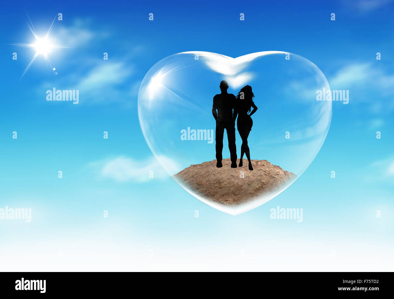 Loved couples in the heart Stock Photo - Alamy