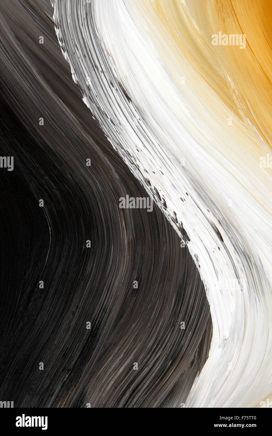 Oil-painted three-color curve Stock Photo - Alamy