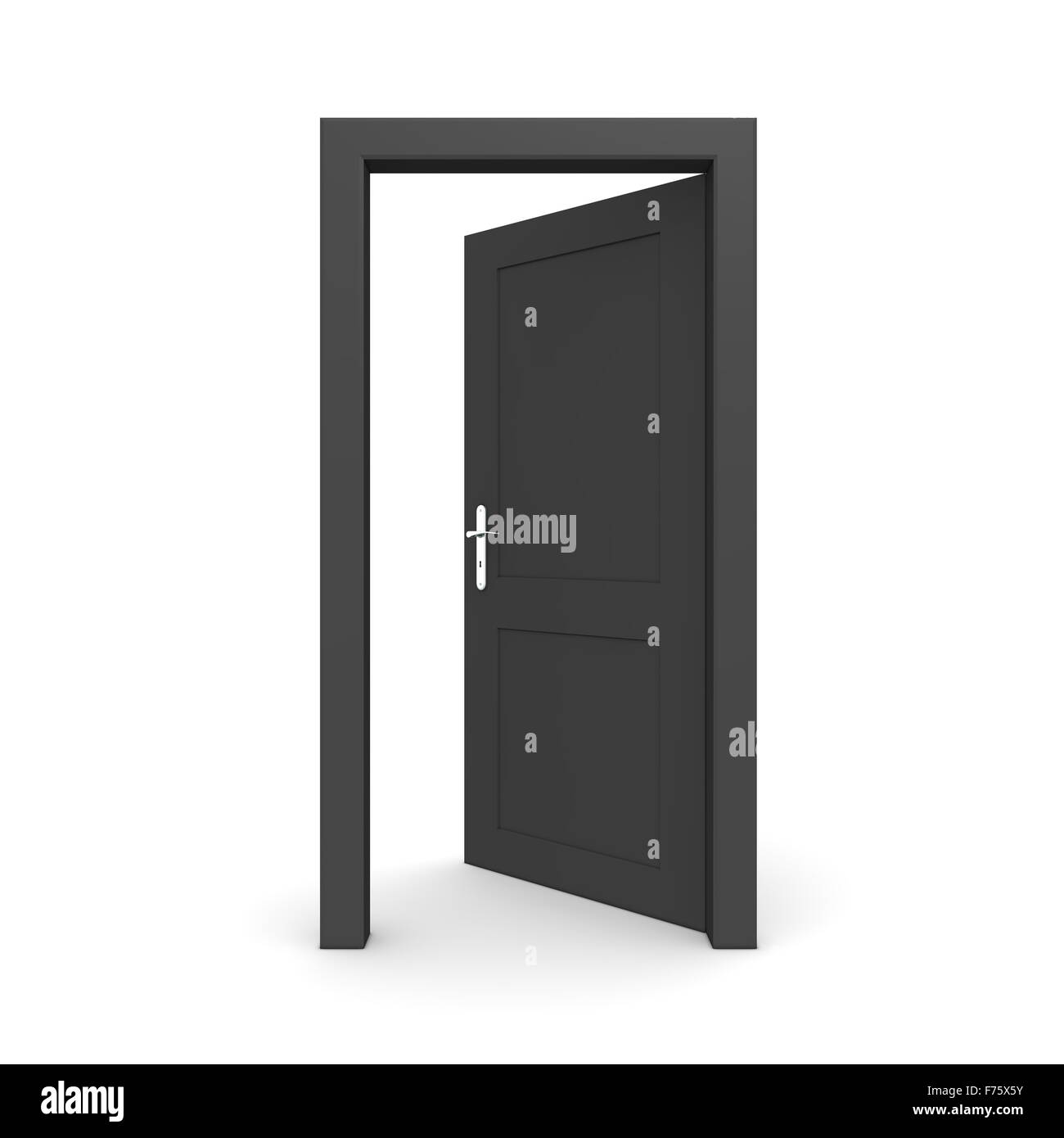Open Single Black Door Stock Photo - Alamy