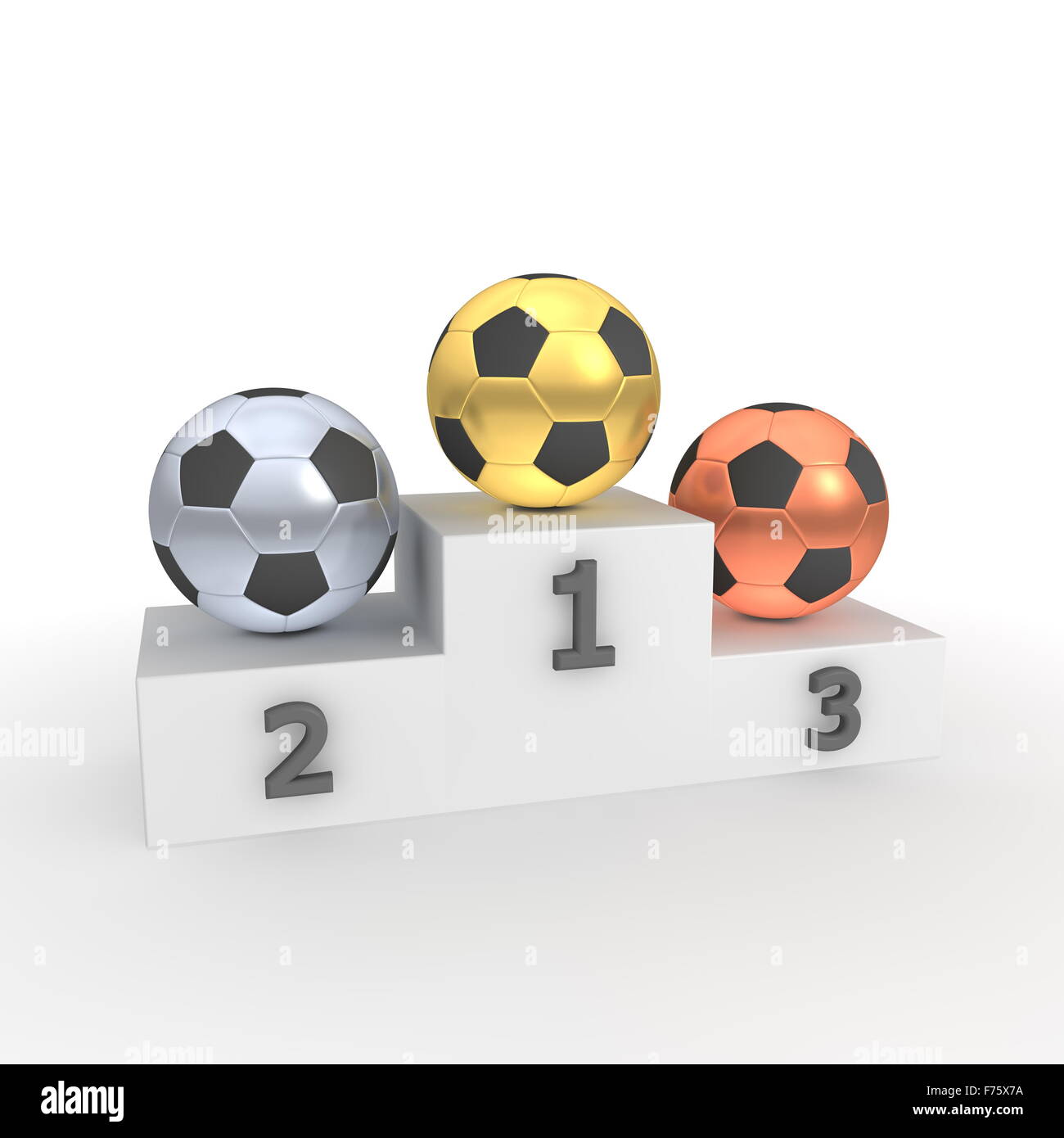 Victory Podium - Soccer Balls/Footballs Gold, Silver, Bronze Stock ...
