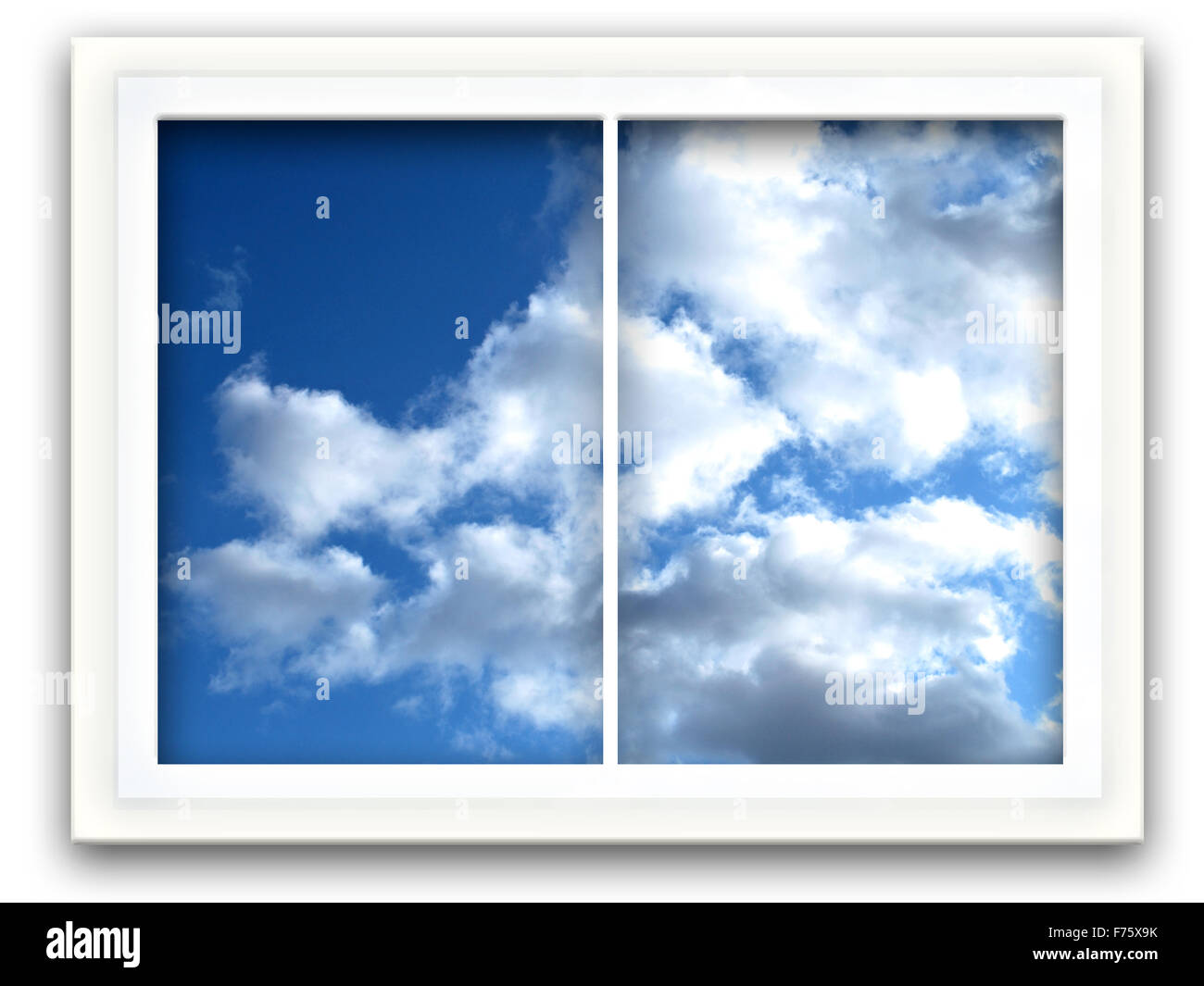 Window View to Blue Sky Stock Photo - Alamy