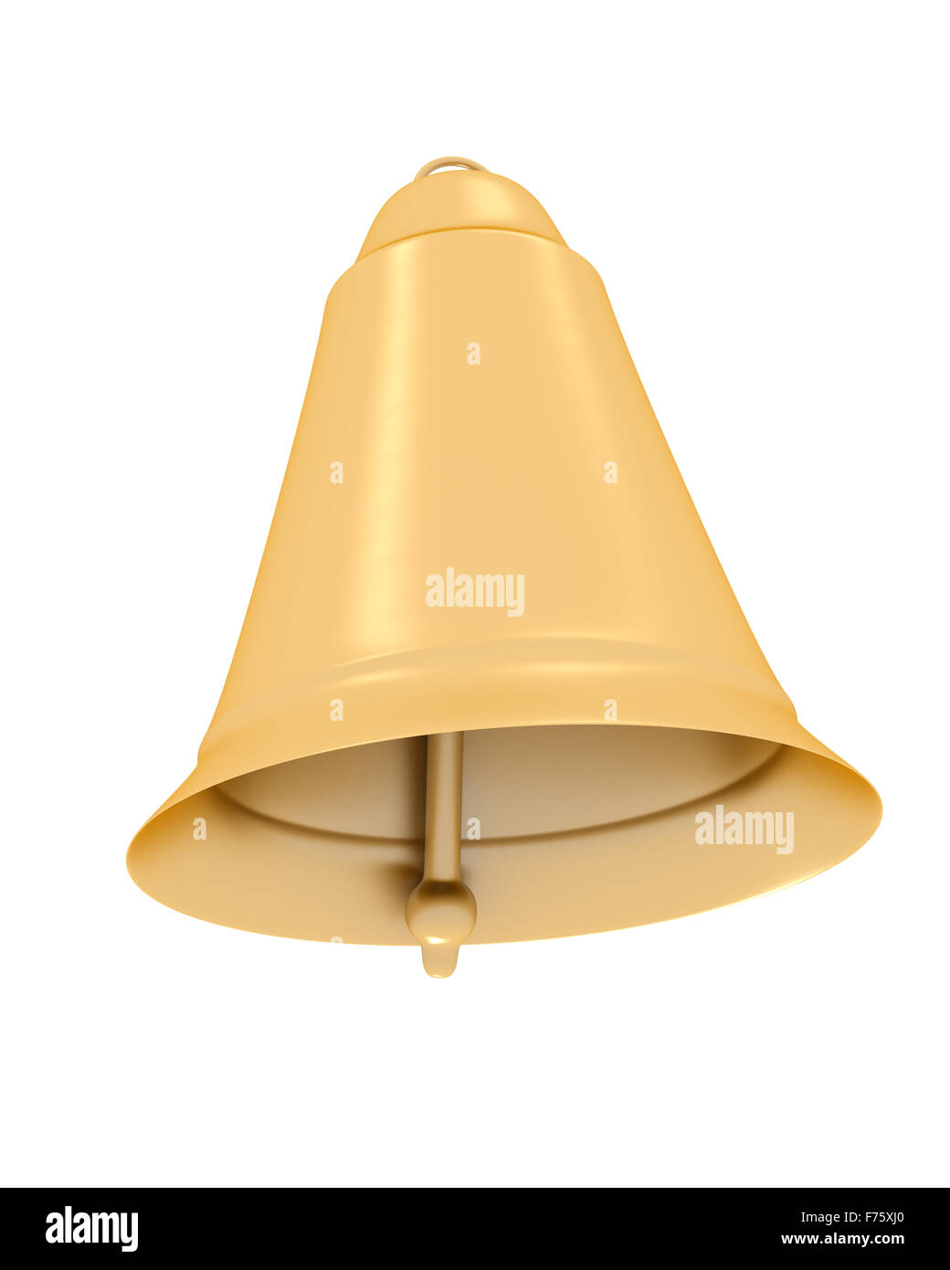 Gold hand bell on a white background. 3D image Stock Photo - Alamy