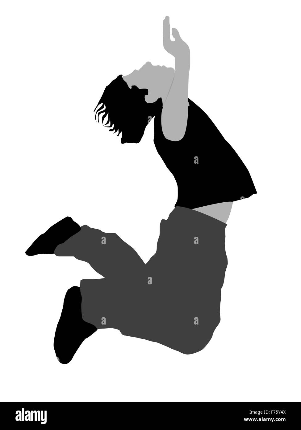 person jumping with arms up Stock Photo - Alamy