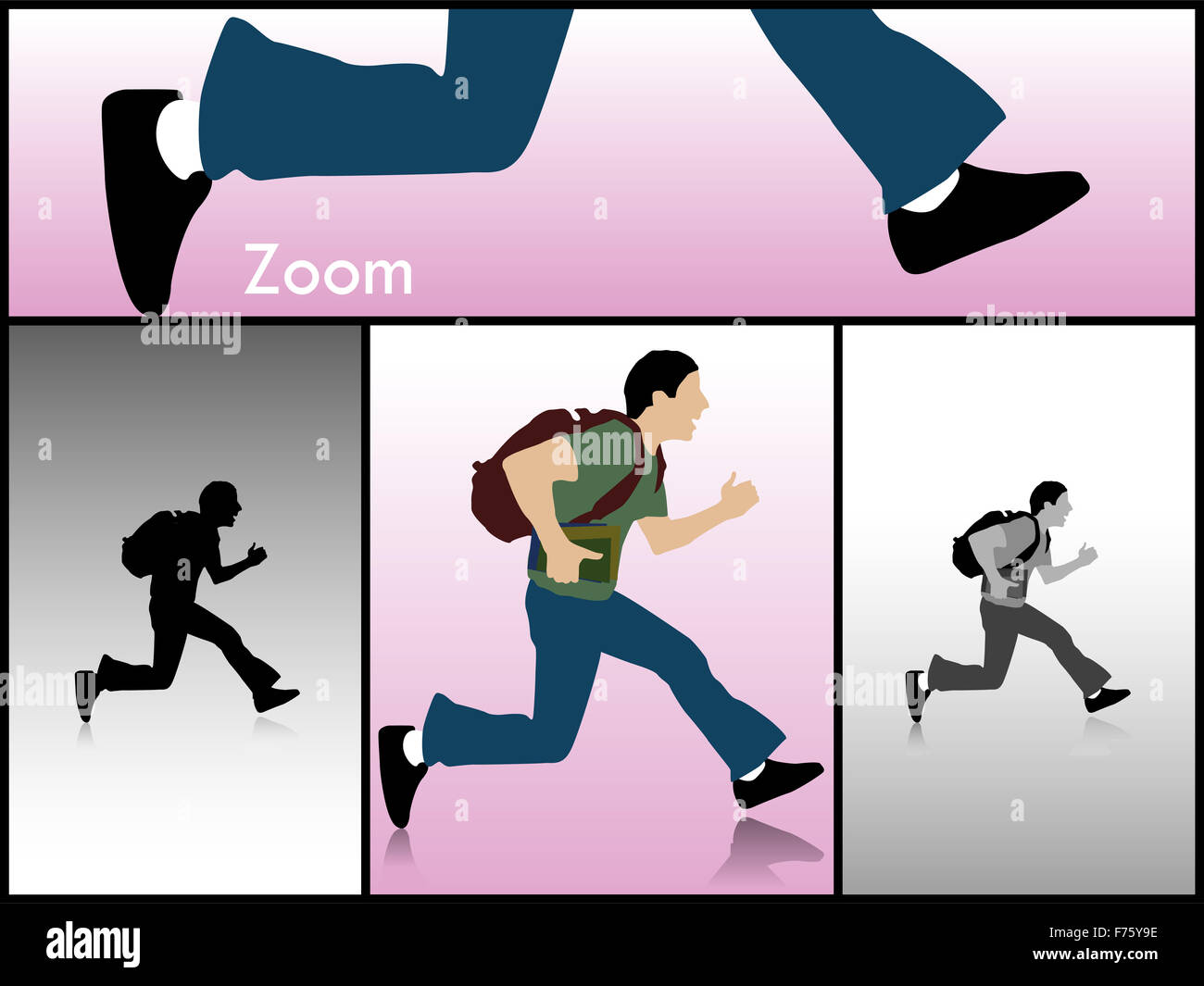 jumping man with books and bag Stock Photo - Alamy