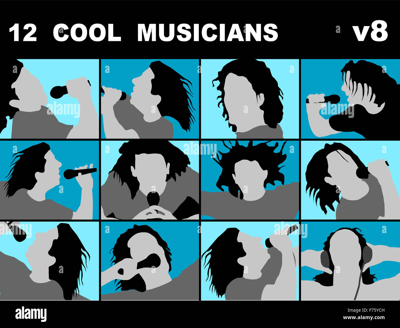 cool musicians singing karaoke Stock Photo - Alamy