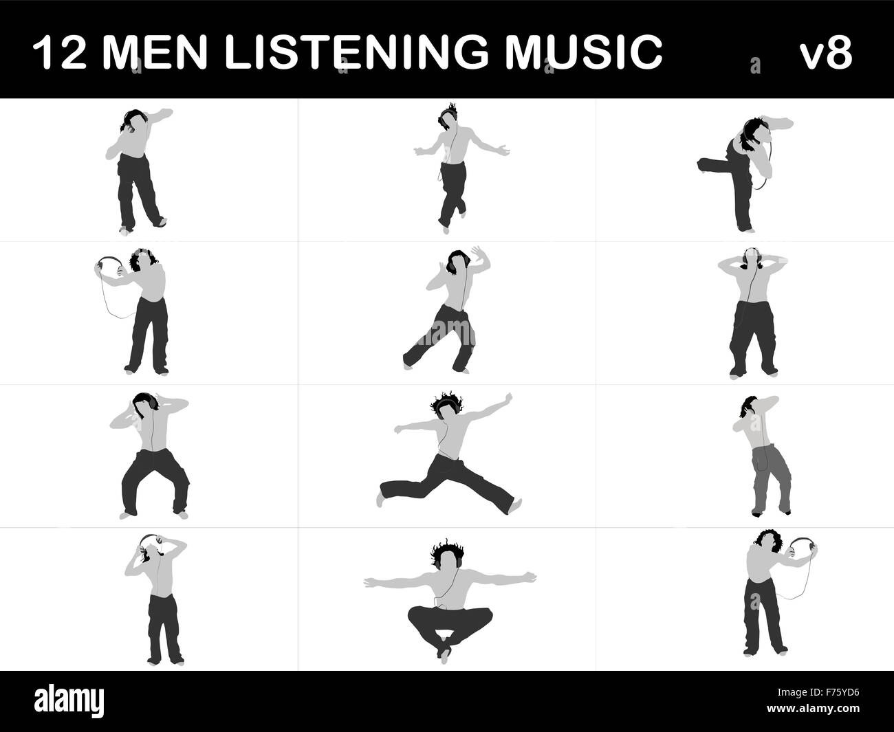 men enjoying music Stock Photo - Alamy
