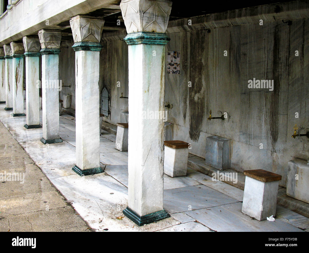 a place to wash feet in the mosque of Suleymaniye, Istanbul, Turkey ...