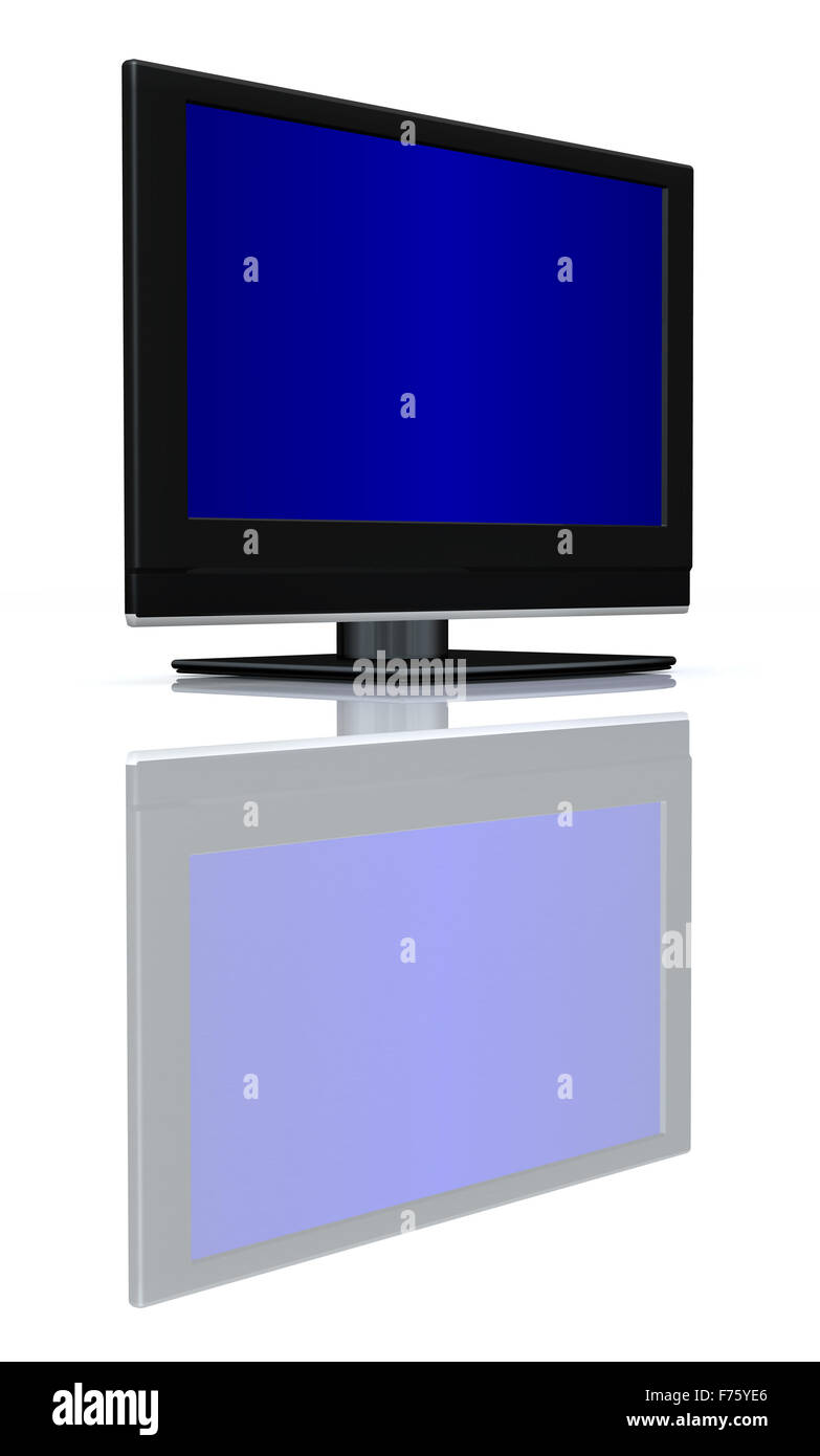 flat LCD tv on white Stock Photo - Alamy