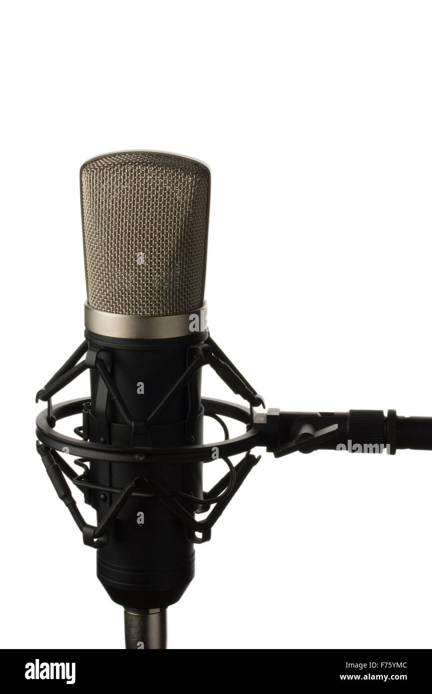 studio microphone on a stand Stock Photo - Alamy