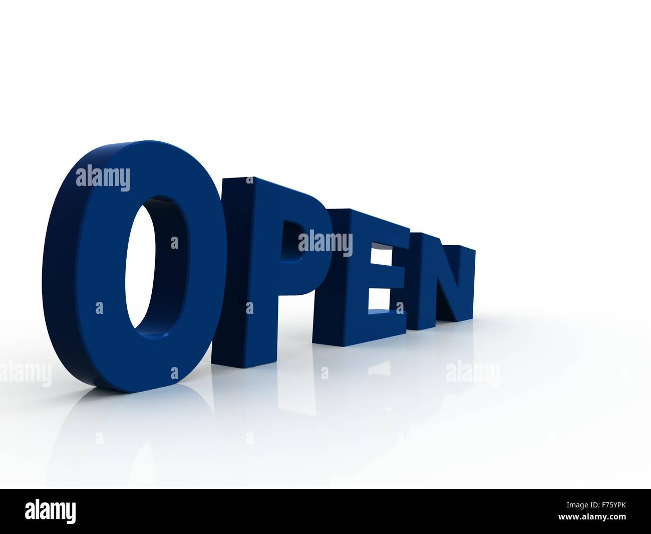 three dimensional open text Stock Photo - Alamy