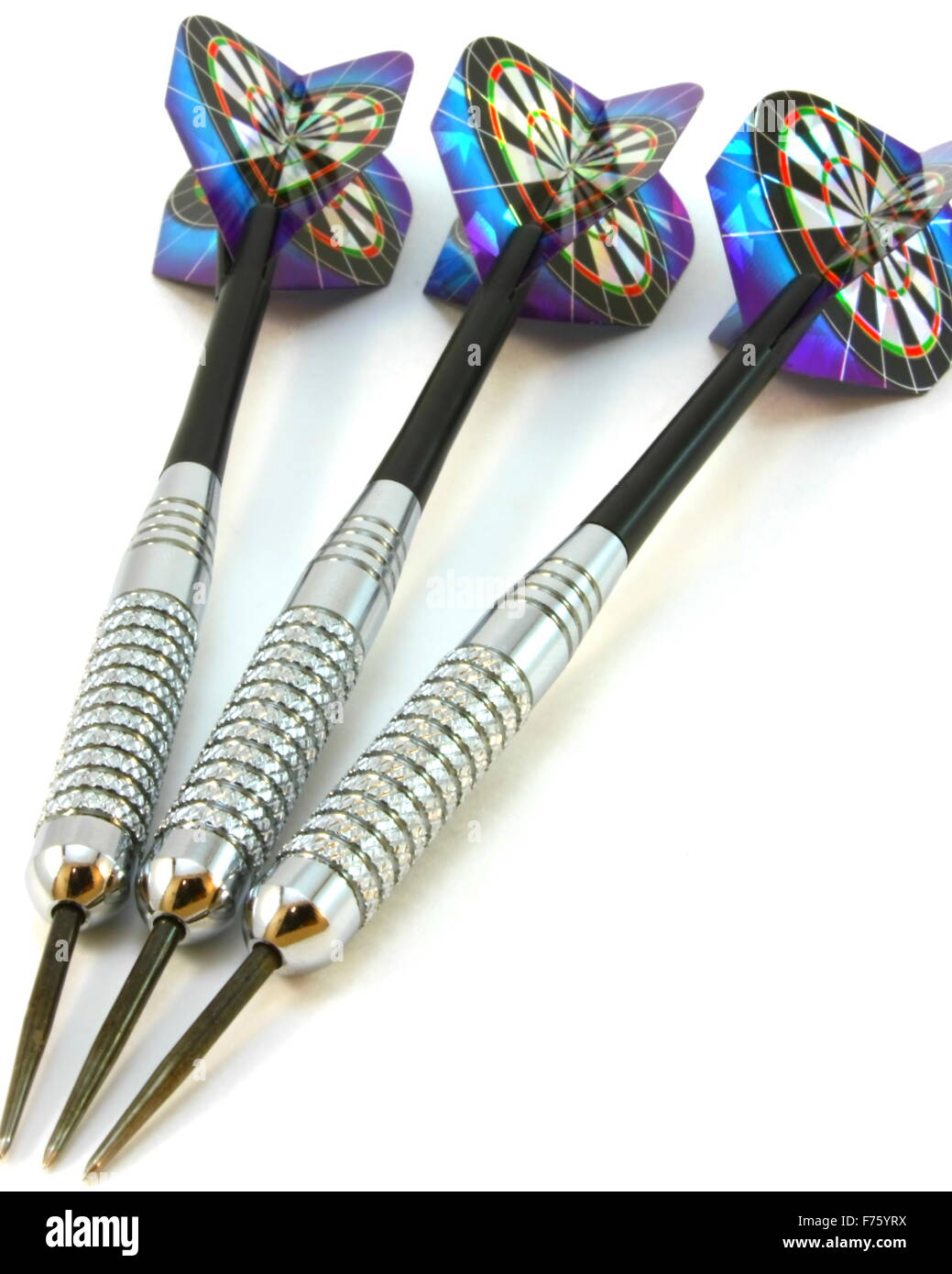 darts, set of 3 metallic with hologram Stock Photo - Alamy