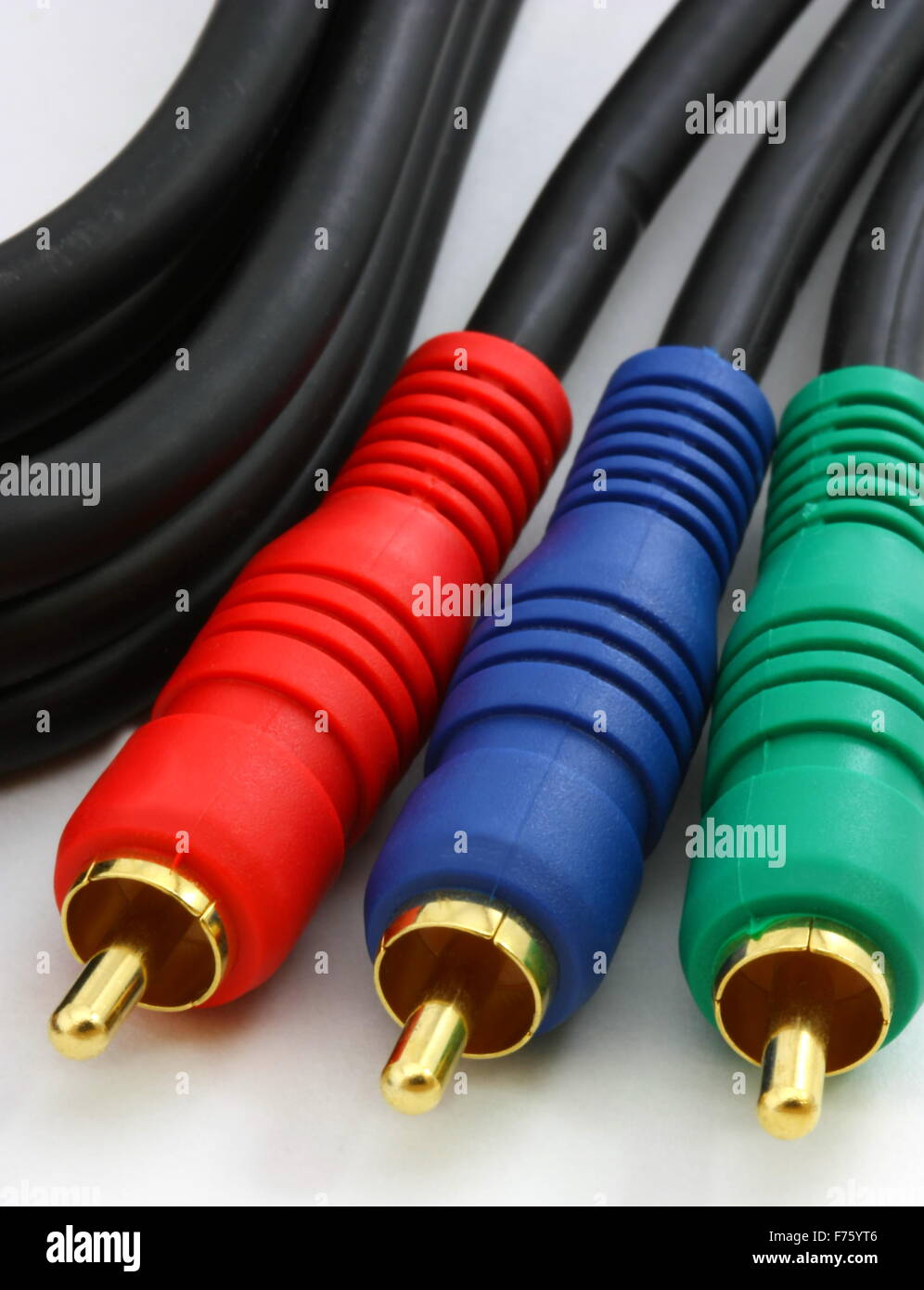 Audio video 3 component cable Stock Photo - Alamy