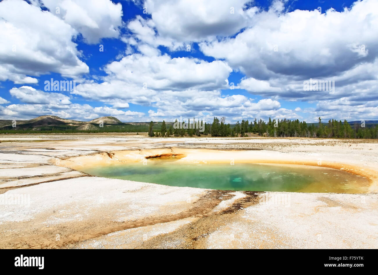 Midway Geyser Basin in Yellowstone Stock Photo - Alamy