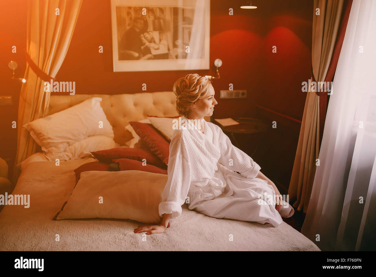morning bride in hotel room Stock Photo - Alamy