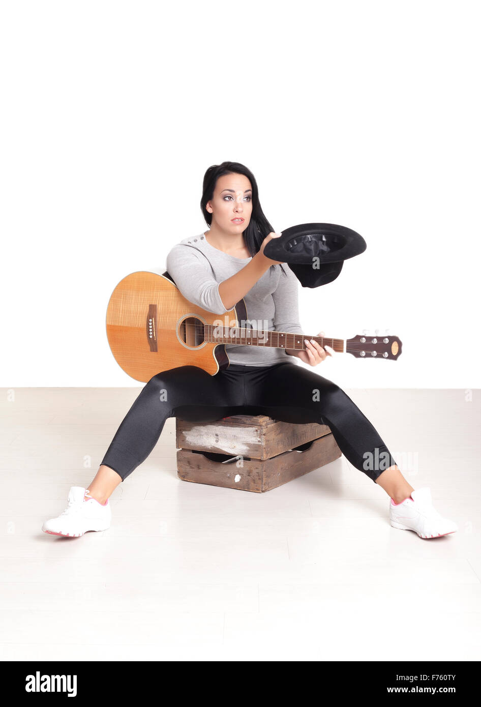 Caucasian stylish lady sit Cut Out Stock Images & Pictures - Alamy